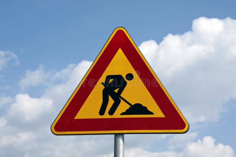 Work in Progress. Road Sign Stock Photo - Image of shape, italy: 41829188