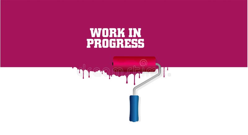 Yellow Warning Sign. Work in Progress Background. Stock Illustration ...