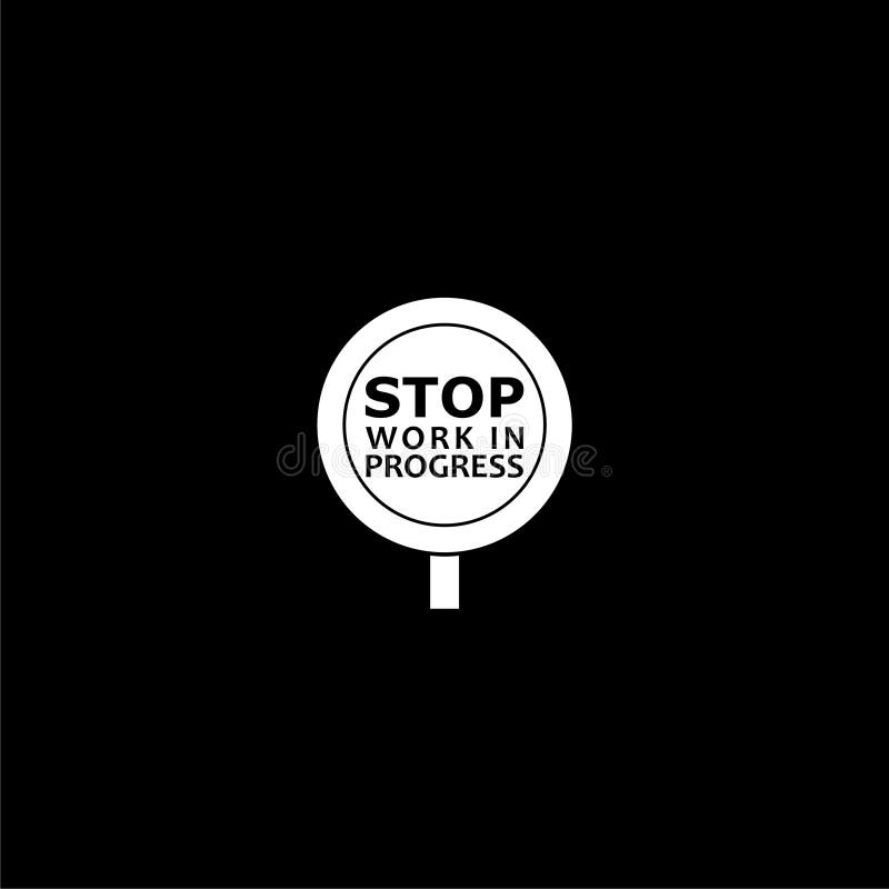 Work in Progress Sign Icon Isolated on Dark Background Stock Vector ...