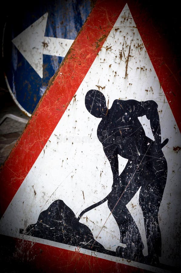 Work in progress road sign stock photo. Image of country - 71949898