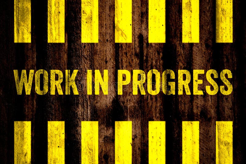 Work in Progress Warning Sign Stencil with Yellow and Black Stripes ...