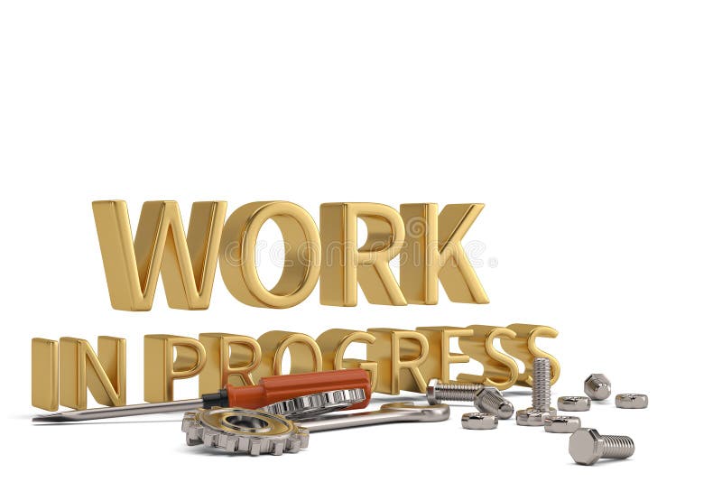 Work in Progress Sign and Traffic Cones Isolated on White Background ...