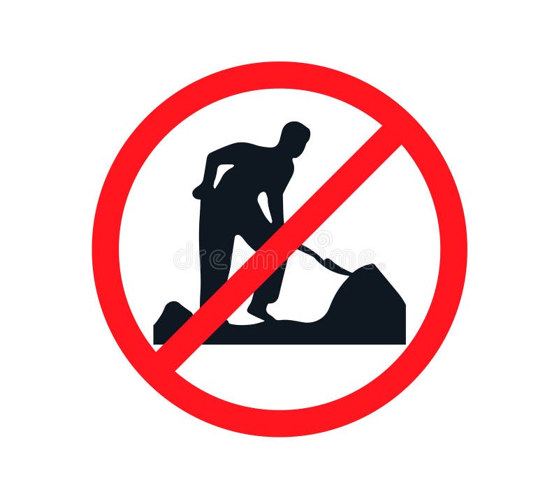 Work Prohibited Icon Symbol. No Work Sign. Vector Illustration Image ...
