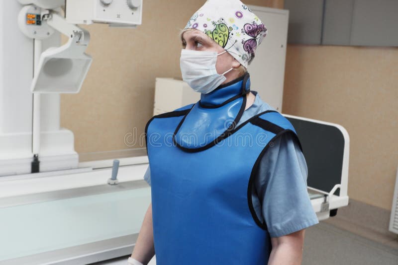 The Work of a Radiologist in the X-ray Room for Diagnostics. Stock ...