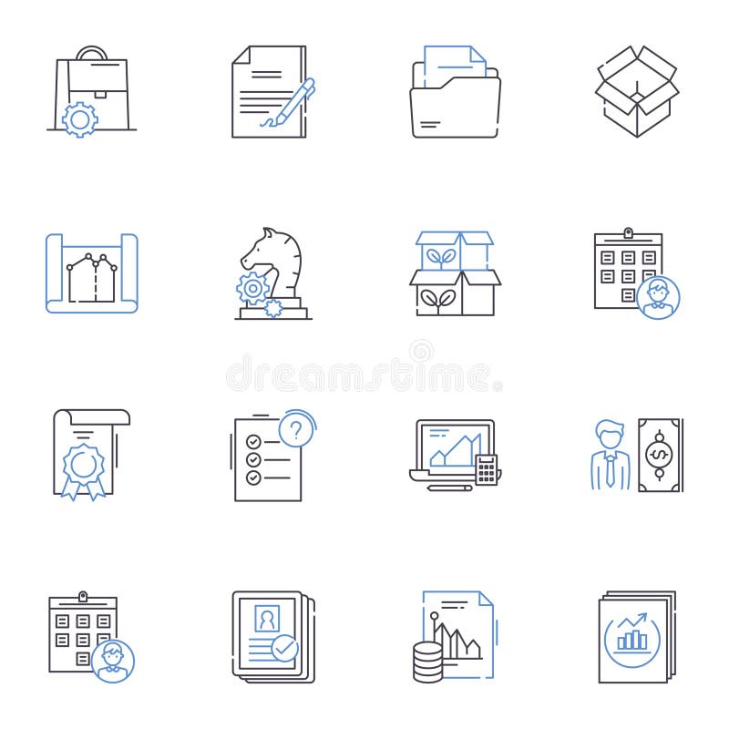 Work Records Line Icons Collection. Efficiency, Performance ...