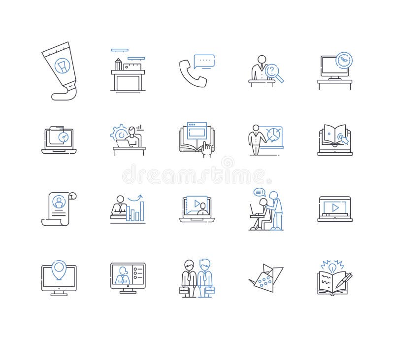 Work Regimen Line Icons Collection. Schedule, Productivity, Efficiency ...