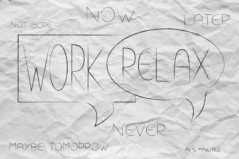 Work and Relax Comic Bubbles Conversation Surrounded by Various Stock ...