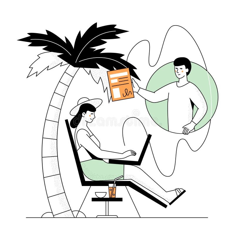 Work Remotely - Modern Flat Design Style Illustration Stock Vector ...