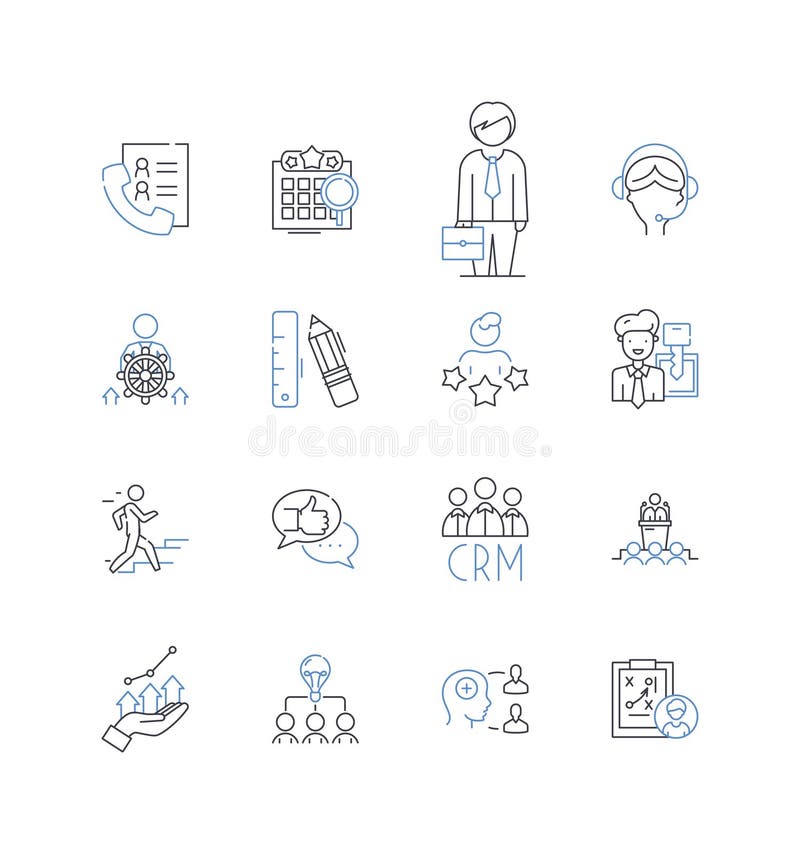 Work Responsibilities Line Icons Collection. Accountability, Delegation ...
