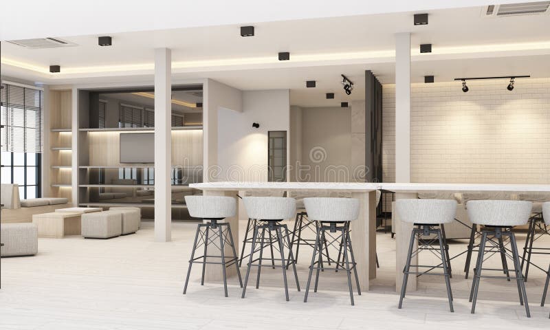 Work and Rest Areas with Bookcase and Conference Table Stock ...