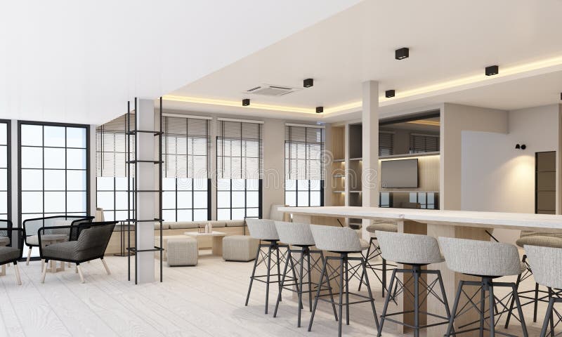 Work and Rest Areas with Bookcase and Conference Table Stock ...