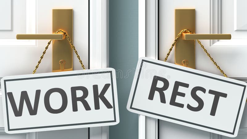 Work and Rest in Balance - Pictured As Words Work, Rest and Yin Yang ...