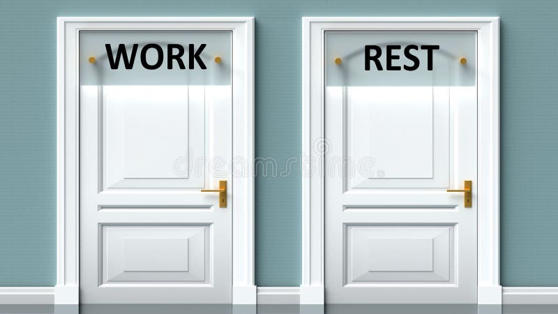 Work and Rest in Balance - Pictured As Words Work, Rest and Yin Yang ...
