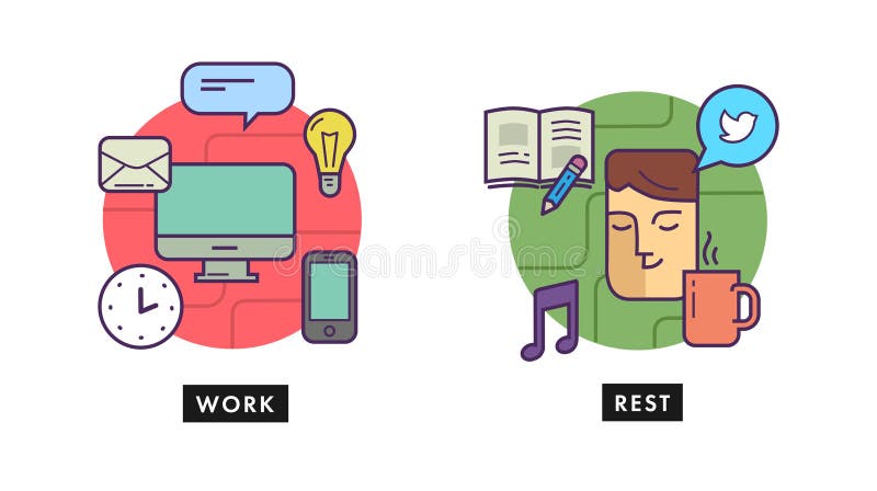 Work and rest office stock vector. Illustration of office - 51257882