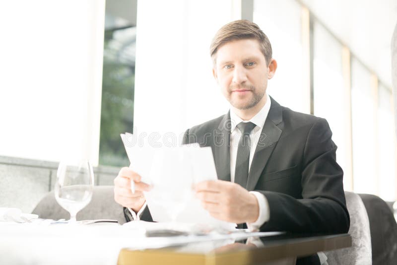 Work in restaurant stock photo. Image of businessman - 118079484