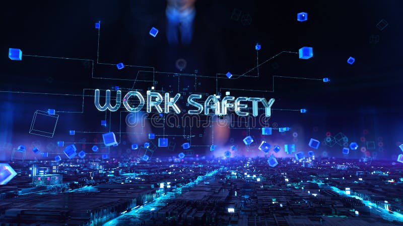 Work Safety - Businessman Working with Virtual Reality at Office. Stock Photo - Image of select ...