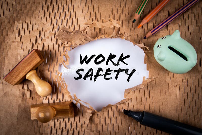 Work Safety. Cardboard Paper and Office Supplies Stock Image - Image of ...
