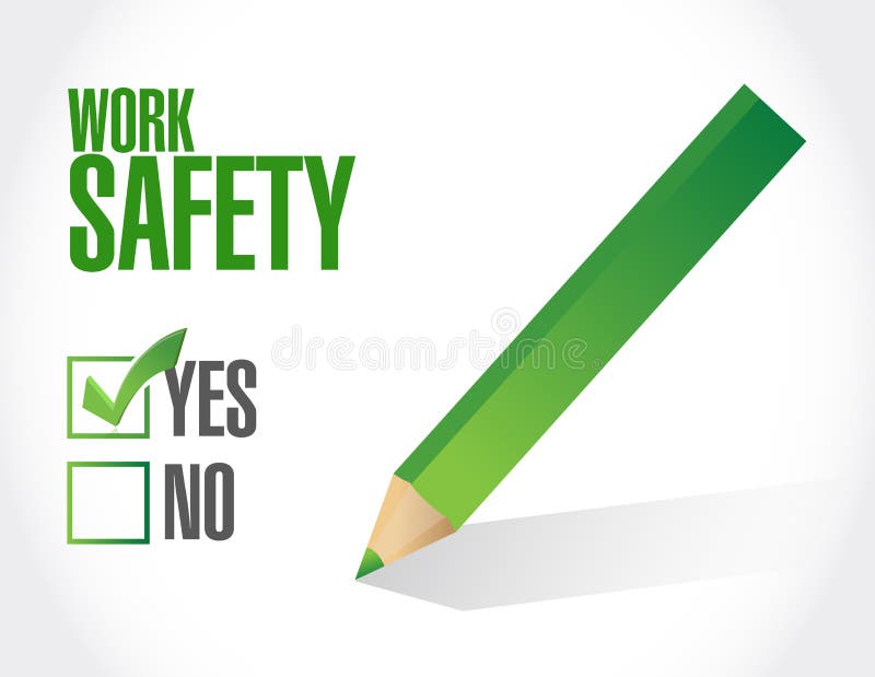 Work Safety Check Mark Sign Concept Stock Illustration - Illustration ...