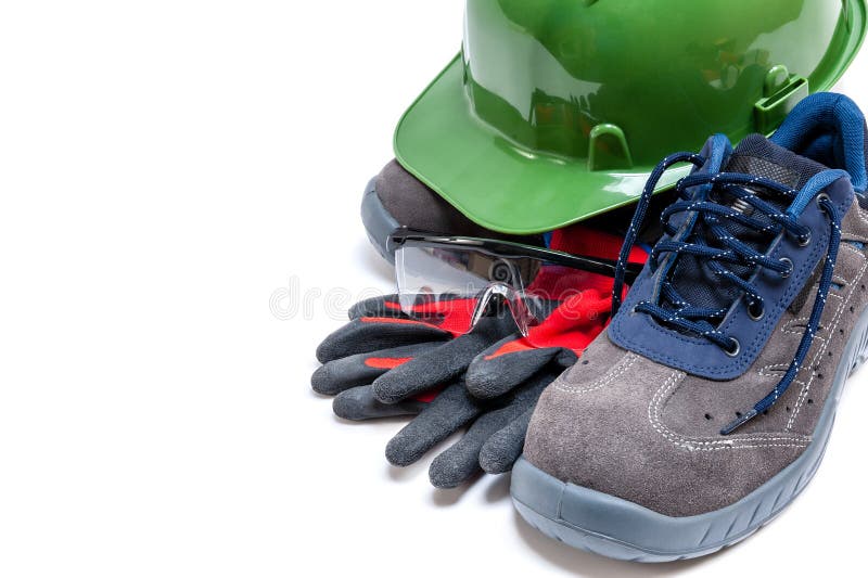 Work Safety Equipment, Isolated on White Background Stock Image - Image ...
