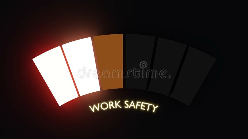 Work Safety Level Scale with Arrow. 3D Render Stock Footage - Video of ...