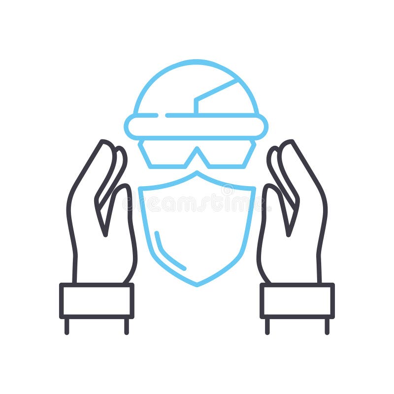 Work Safety Line Icon, Outline Symbol, Vector Illustration, Concept ...