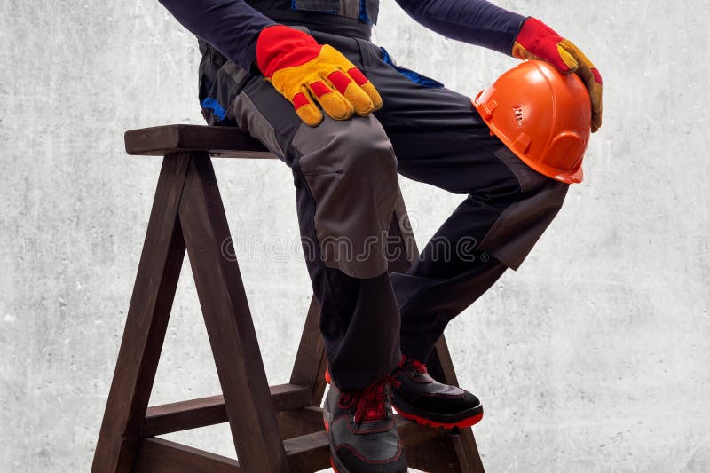 Construction Worker Wearing Protective Workwear. Stock Photo - Image of ...