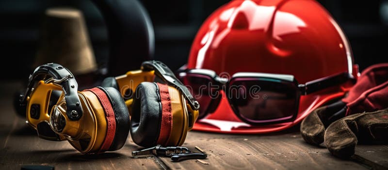 Work Safety Protection Equipment. Industrial Protective Gear Stock ...
