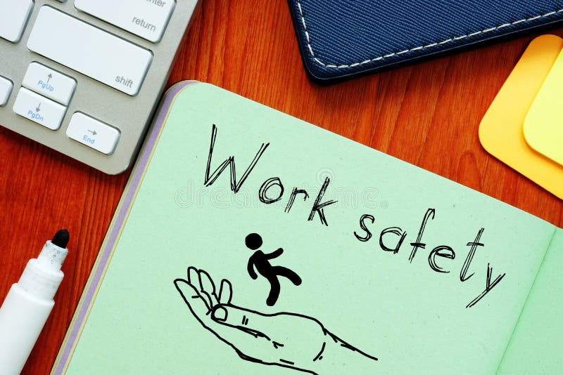 Work Safety is Shown Using the Text Stock Photo - Image of workplace ...