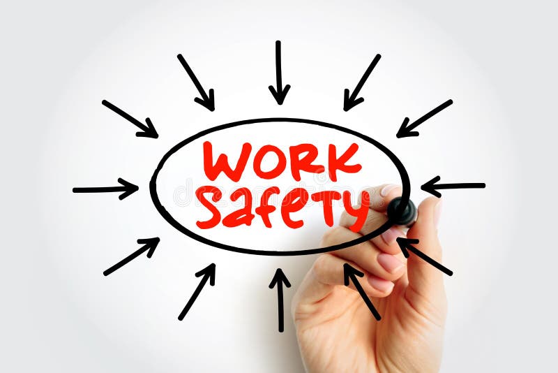 Work Safety Text with Arrows, Concept for Presentations and Reports ...