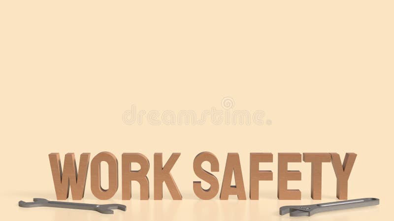 The Work Safety Text and Tool Equipment Image 3d Rendering Stock ...