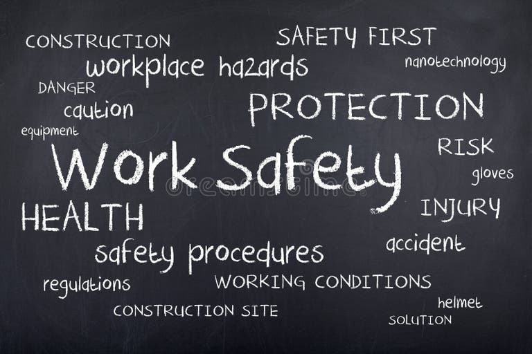 Work Safety Workplace Safe First Word Cloud Concept Stock Image - Image ...