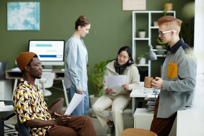 Work Scene in Design Company Stock Image - Image of people ...