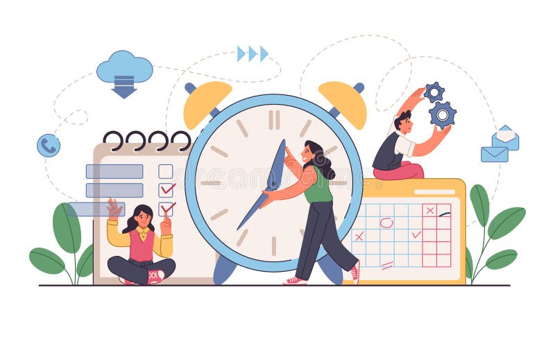 Work Schedule. Efficient Time Management Banner. Alarm Clock and Month ... Work Schedule. Efficient Time Management Banner. Alarm Clock and Month ...