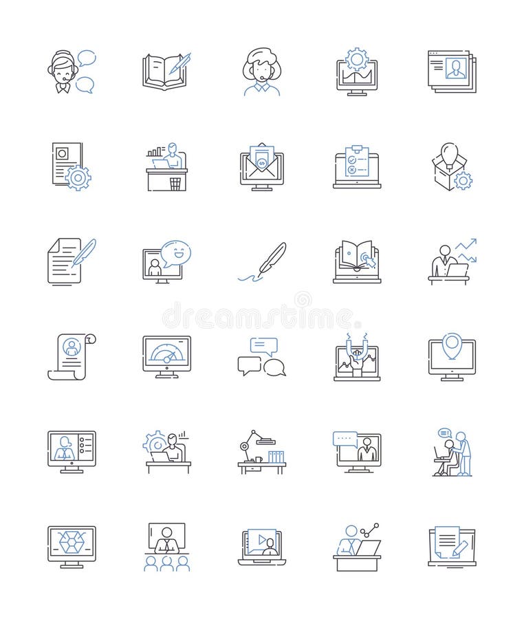 Work Schedule Line Icons Collection. Timetable, Shifts, Rota, Calendar ...