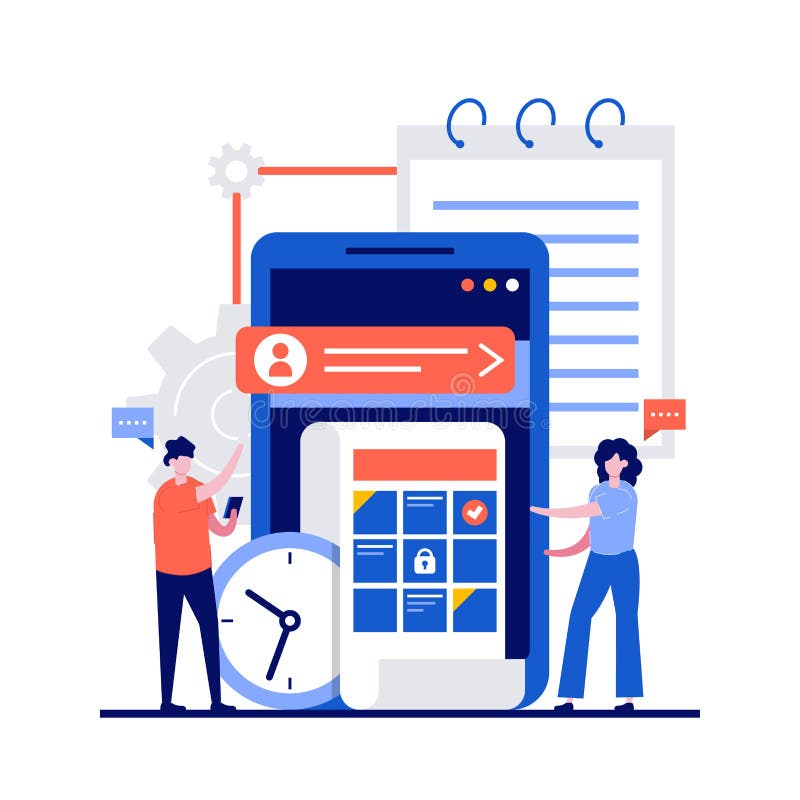 Work Schedule, daily Plan, Work Organizer Concepts with Character ...