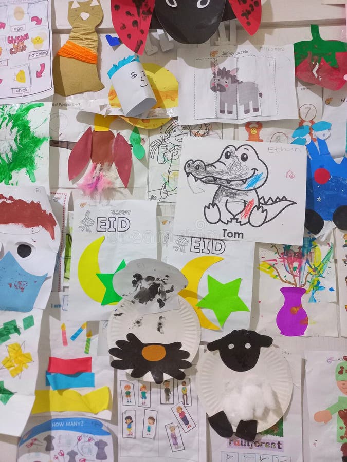 The Work of School Children at the Playgroup Level Stock Image - Image ...