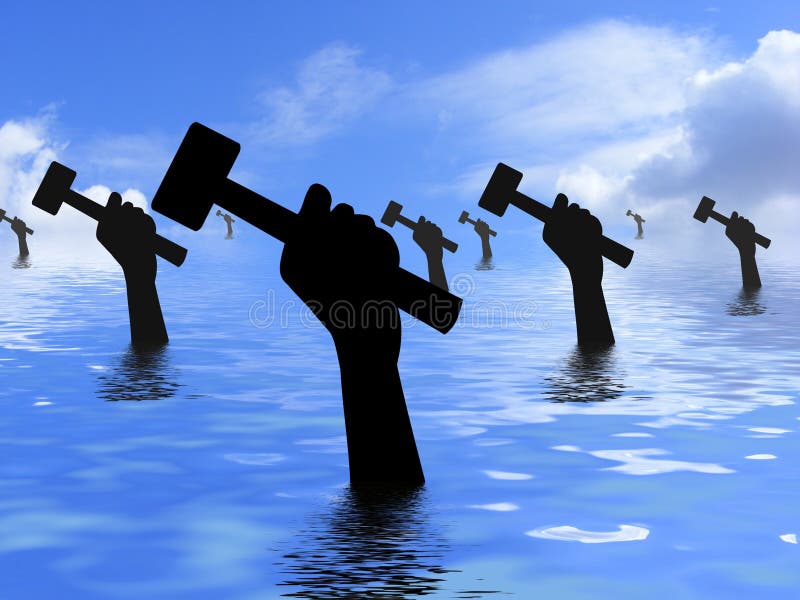 Work at sea stock illustration. Illustration of industry - 15098296