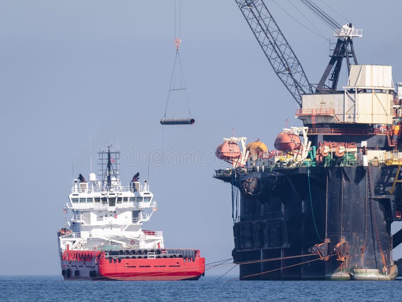 PIPE LAYER PLATFORM stock image. Image of international - 230164815