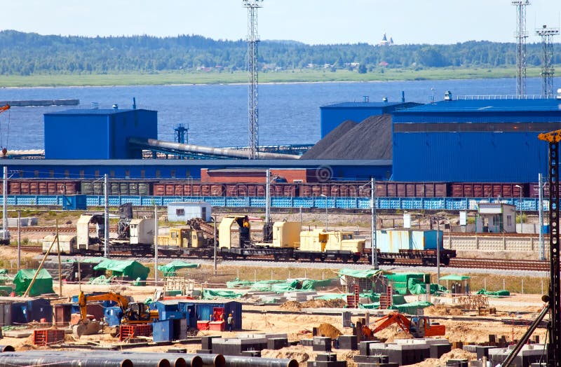 Work of Sea Trading Port of the Ust-Luga.Russia Stock Image - Image of ...