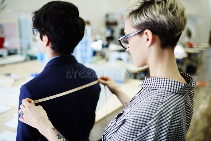 Work of seamstress stock photo. Image of measuring, fashionstudio ...