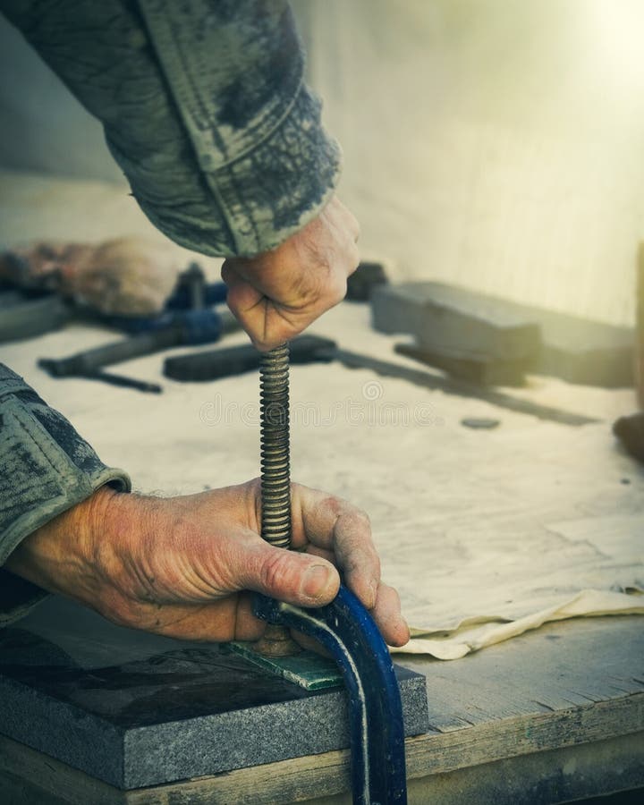 Work Secures the Workpiece. Stock Image - Image of equipment, overalls ...