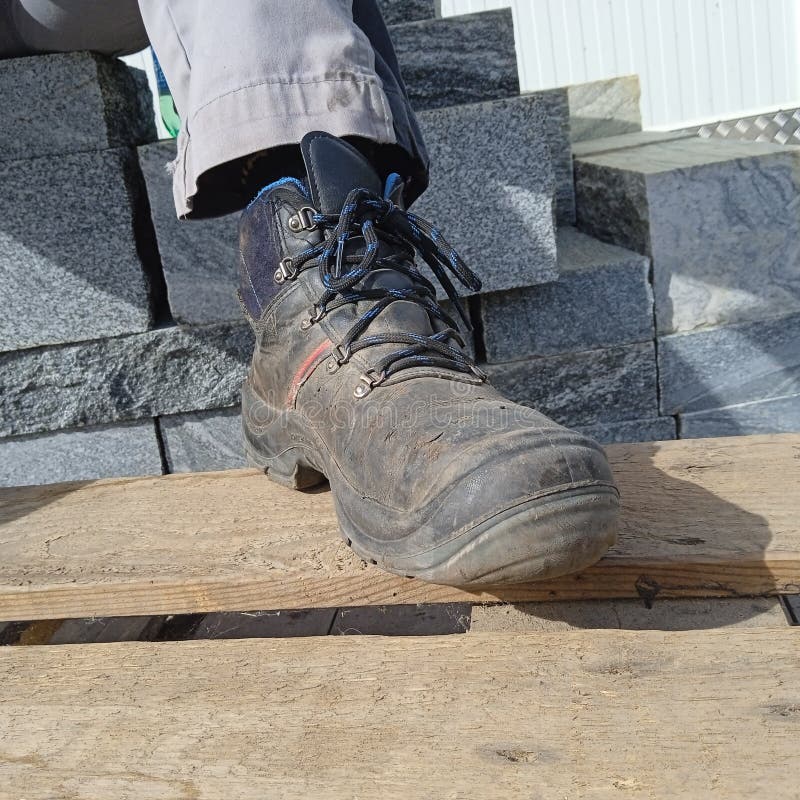 Work Shoes in Prevention of Accidents Stock Image - Image of compulsory ...