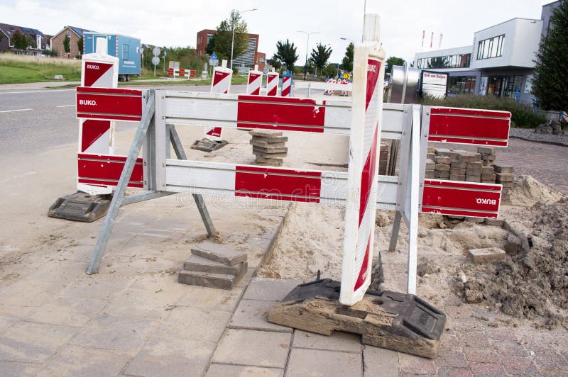 Work Site Closed with Barriers, Netherlands Editorial Stock Photo ...