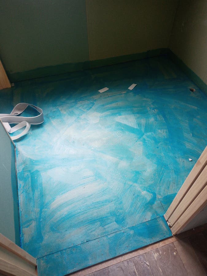 Work Site Construction Building Waterproofing Tiling Working Stock ...