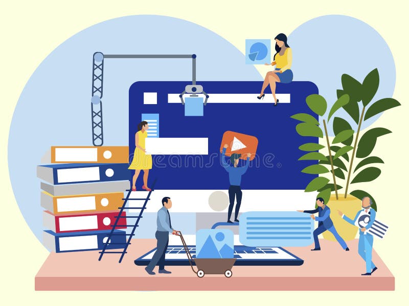 Work on the Site, Office Employees are Working on the Project. in ...