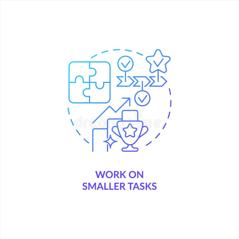 Work on Smaller Tasks Blue Gradient Concept Icon Stock Vector ...