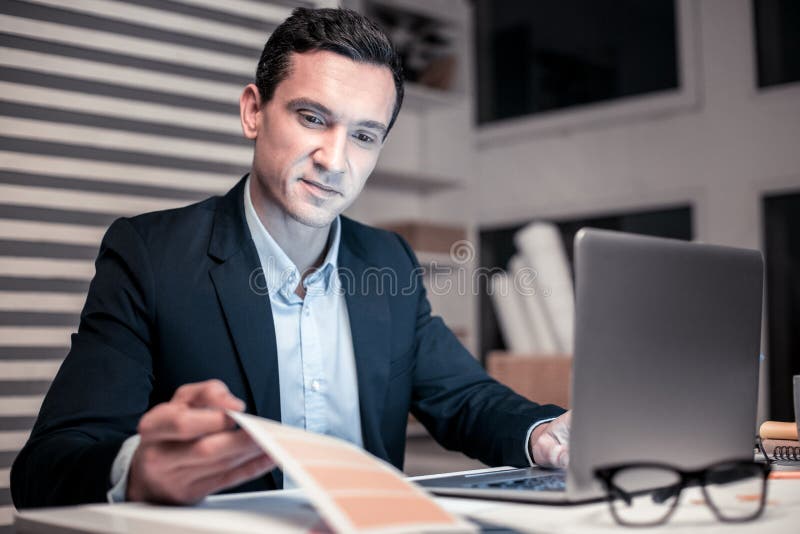 Smart Handsome Businessman Sitting at the Laptop Stock Image - Image of ... Smart Handsome Businessman Sitting at the Laptop Stock Image - Image of ...