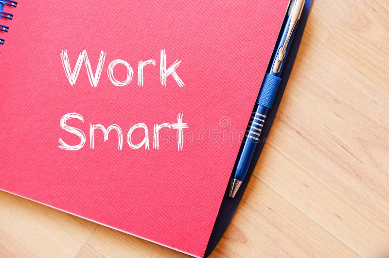 Work Smart Write on Notebook Stock Image - Image of confident ...