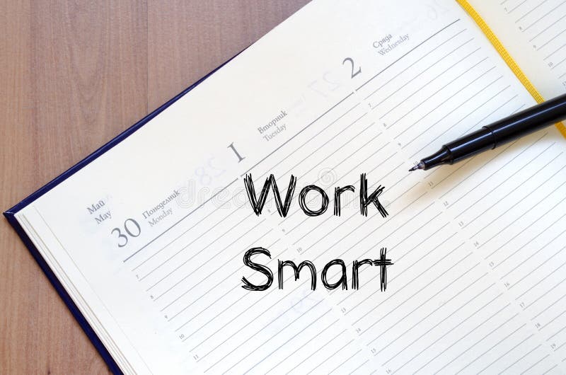 Work Smart Write on Notebook Stock Photo - Image of people, employee ...