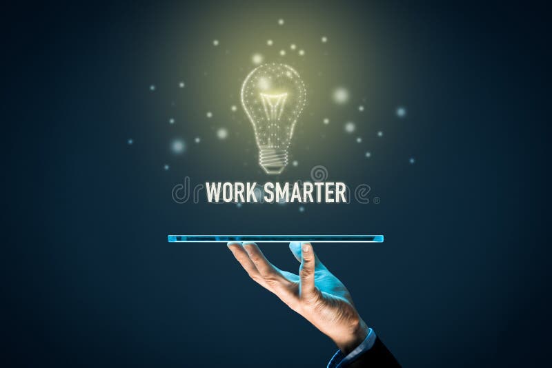 Work Smarter Concept with Light Bulb Stock Photo - Image of bulb ...